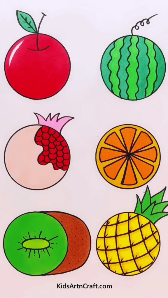 Fruits & Vegetables Drawing Ideas for Kids - Kids Art & Craft