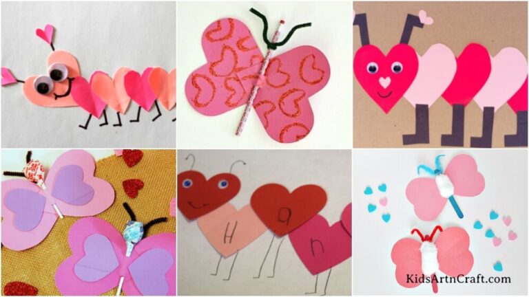 Valentine's Caterpillar & Butterfly Craft Ideas - Kids Art & Craft