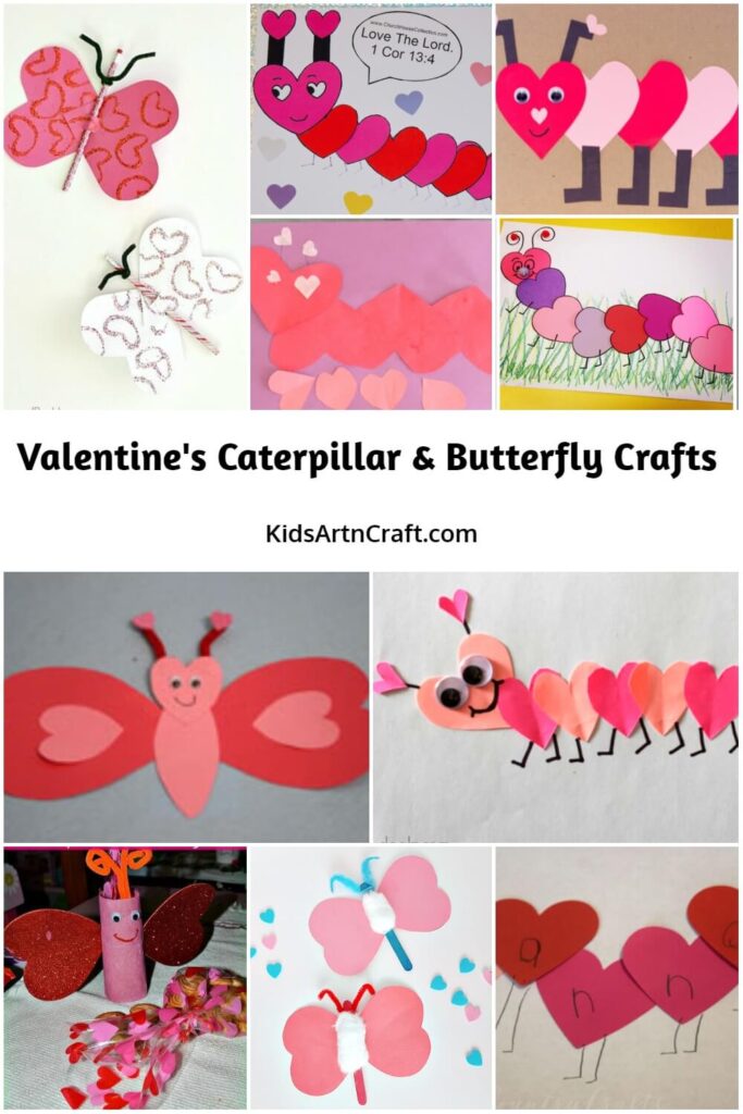 Valentine's Caterpillar & Butterfly Craft Ideas - Kids Art & Craft