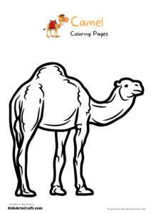 Camel Coloring Pages for Kids – Free Printables - Kids Art & Craft