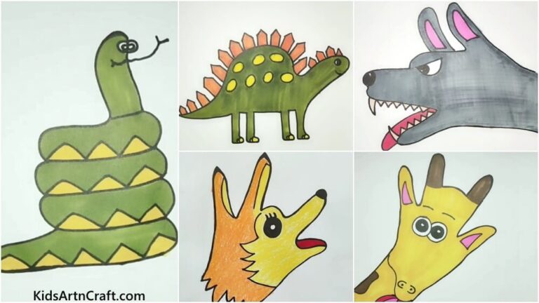 Colorful Animal Drawings For Kids - Kids Art & Craft