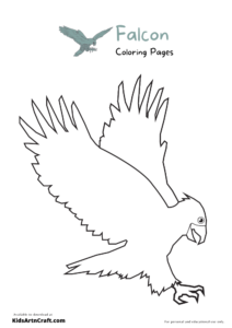 Falcon Coloring Pages For Kids – Free Printables - Kids Art & Craft
