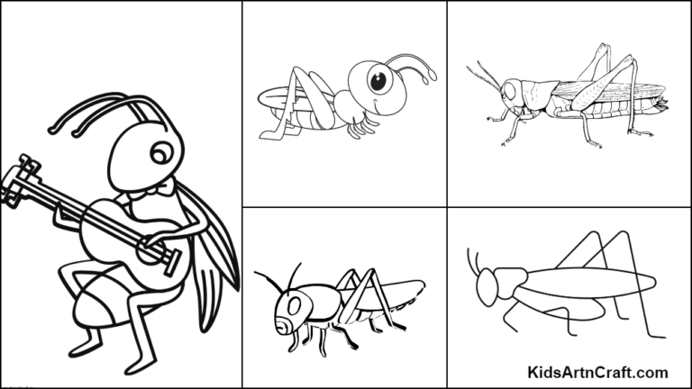 Grasshopper Coloring Pages For Kids – Free Printables - Kids Art & Craft