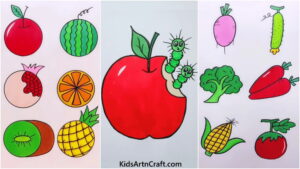 Fruits & Vegetables Drawing Ideas for Kids - Kids Art & Craft