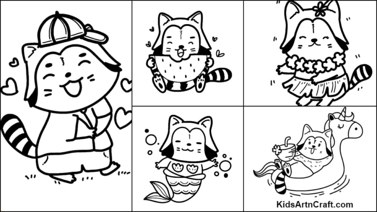 Raccoon Coloring Pages For Kids – Free Printables - Kids Art & Craft