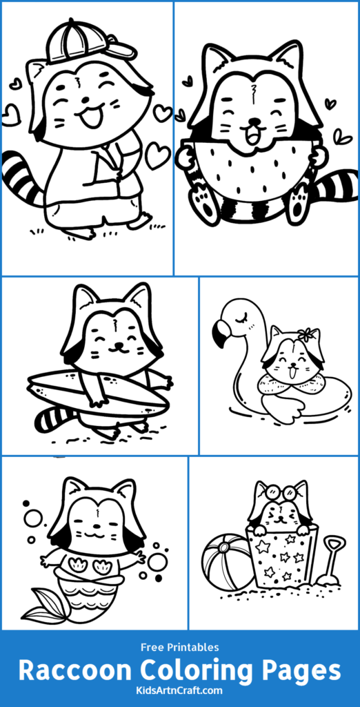 Raccoon Coloring Pages For Kids – Free Printables - Kids Art & Craft