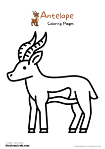 Antelope Coloring Pages For Kids – Free Printables - Kids Art & Craft