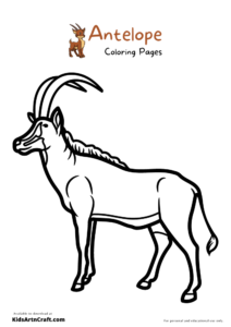 Antelope Coloring Pages For Kids – Free Printables - Kids Art & Craft