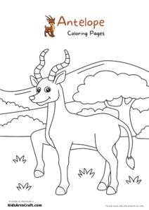 Antelope Coloring Pages For Kids – Free Printables - Kids Art & Craft