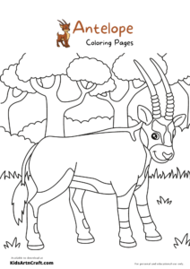 Antelope Coloring Pages For Kids – Free Printables - Kids Art & Craft