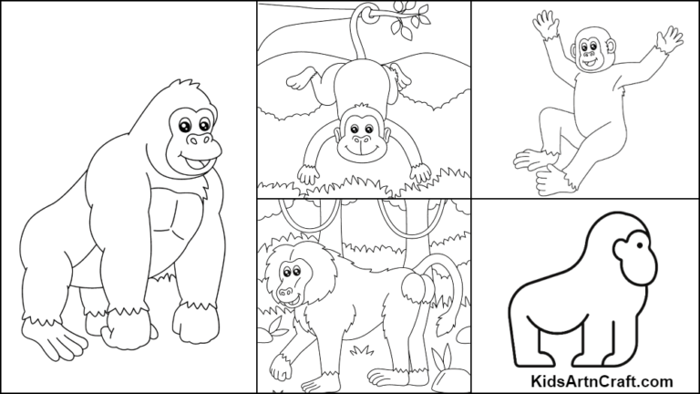 Ape Coloring Pages For Kids – Free Printables - Kids Art & Craft