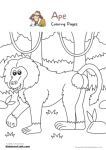 Ape Coloring Pages For Kids – Free Printables - Kids Art & Craft