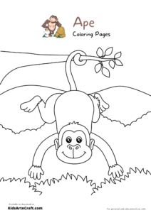 Ape Coloring Pages For Kids – Free Printables - Kids Art & Craft