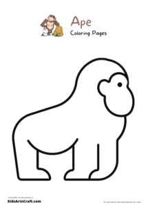Ape Coloring Pages For Kids – Free Printables - Kids Art & Craft