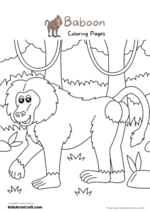 Baboon Coloring Pages For Kids – Free Printables - Kids Art & Craft