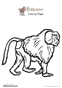Baboon Coloring Pages For Kids – Free Printables - Kids Art & Craft