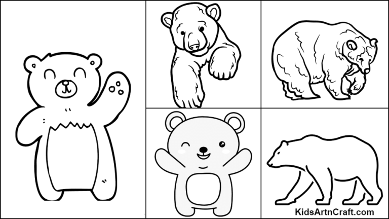 Bear Coloring Pages for Kids – Free Printables - Kids Art & Craft