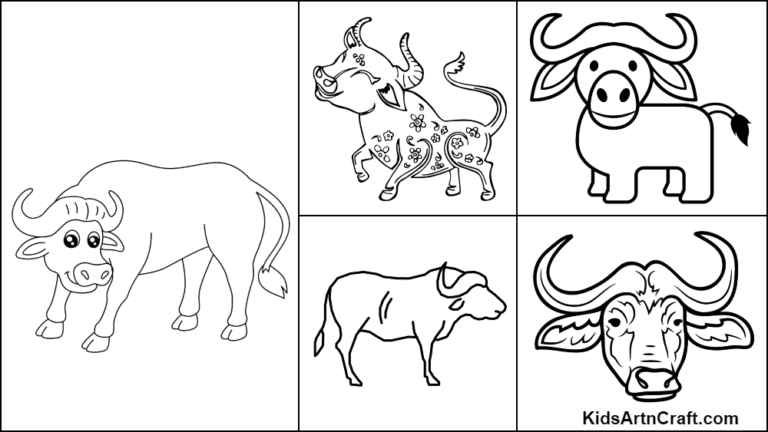 Buffalo Coloring Pages For Kids – Free Printables - Kids Art & Craft