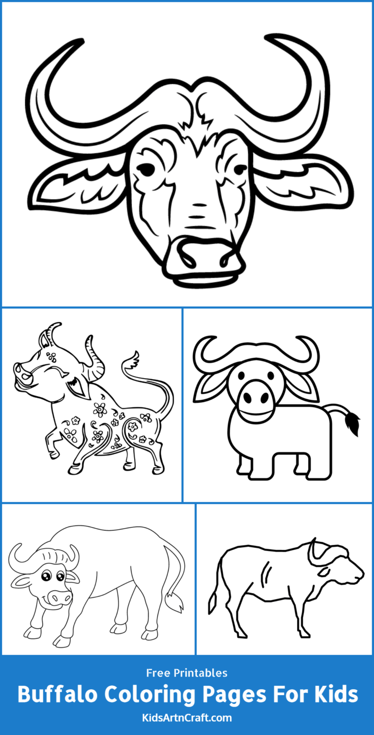 Buffalo Coloring Pages For Kids – Free Printables - Kids Art & Craft