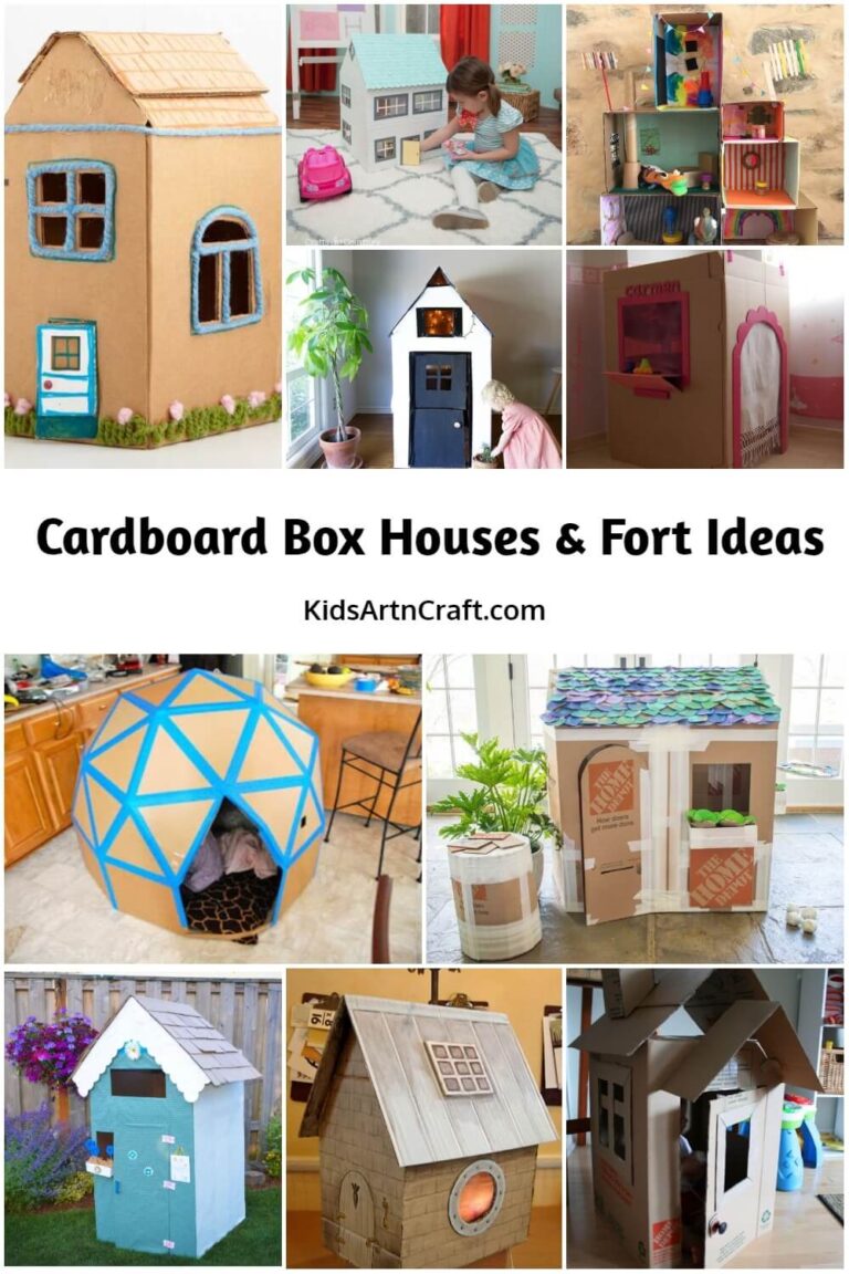 Cardboard Box Houses & Fort Ideas - Kids Art & Craft