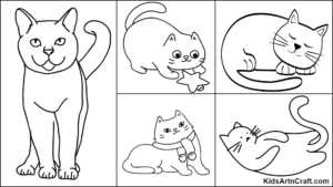 Cat Coloring Pages for Kids – Free Printables - Kids Art & Craft