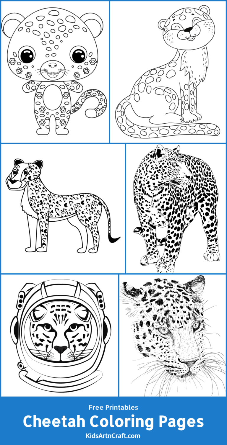 Cheetah Coloring Pages for Kids – Free Printables - Kids Art & Craft