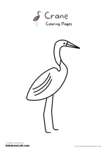 Crane Coloring Pages For Kids – Free Printables - Kids Art & Craft