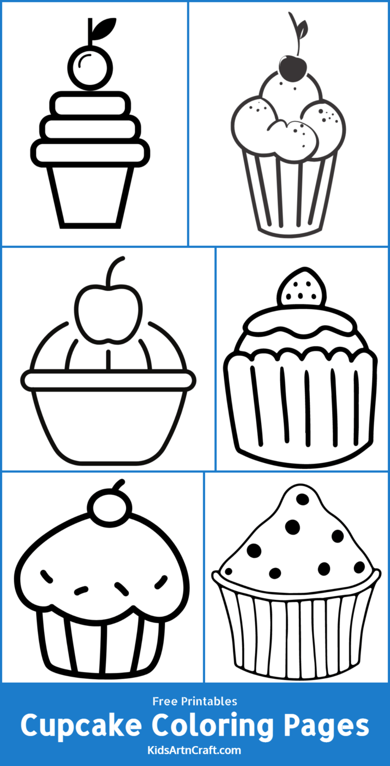 Cupcake Coloring Pages For Kids – Free Printables - Kids Art & Craft