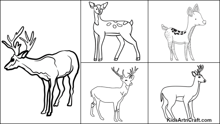 Deer Coloring Pages for Kids – Free Printables - Kids Art & Craft