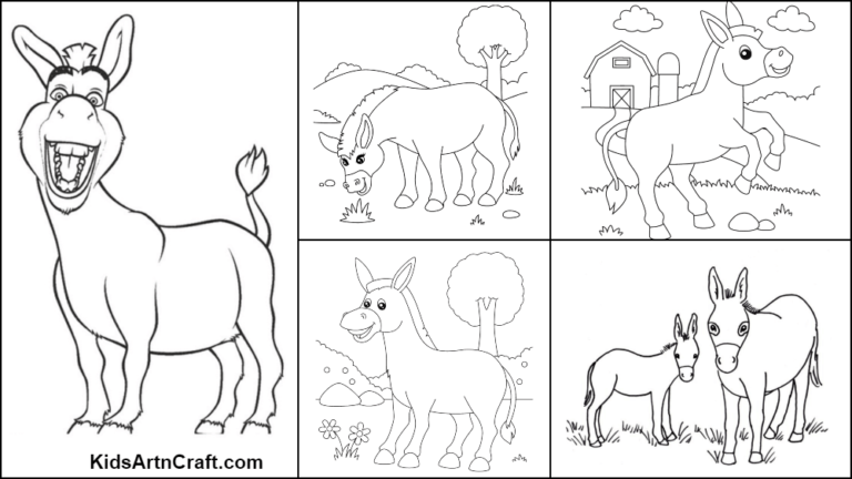 Donkey Coloring Pages for Kids – Free Printables - Kids Art & Craft