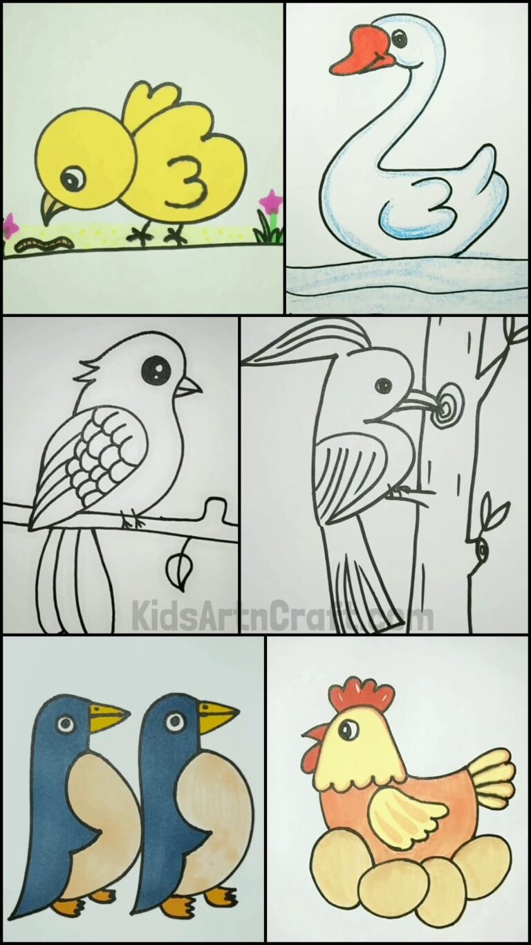 Easy Bird Drawings for Kids - Kids Art & Craft