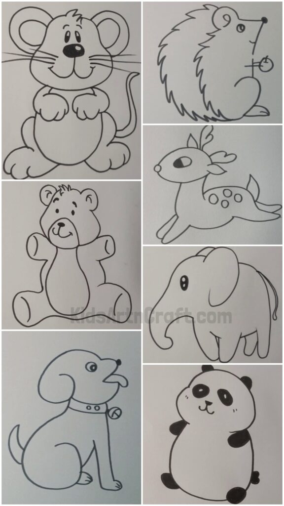Easy to Draw Cute Animal Drawings for Kids - Kids Art & Craft