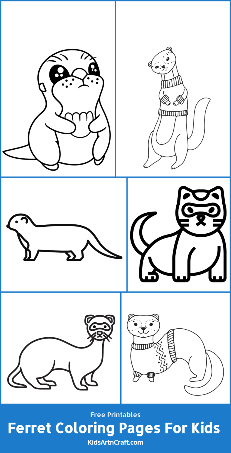 Ferret Coloring Pages For Kids – Free Printables - Kids Art & Craft