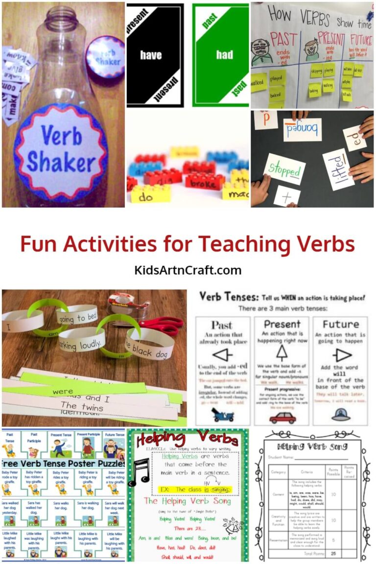 Fun Activities for Teaching Verbs - Kids Art & Craft