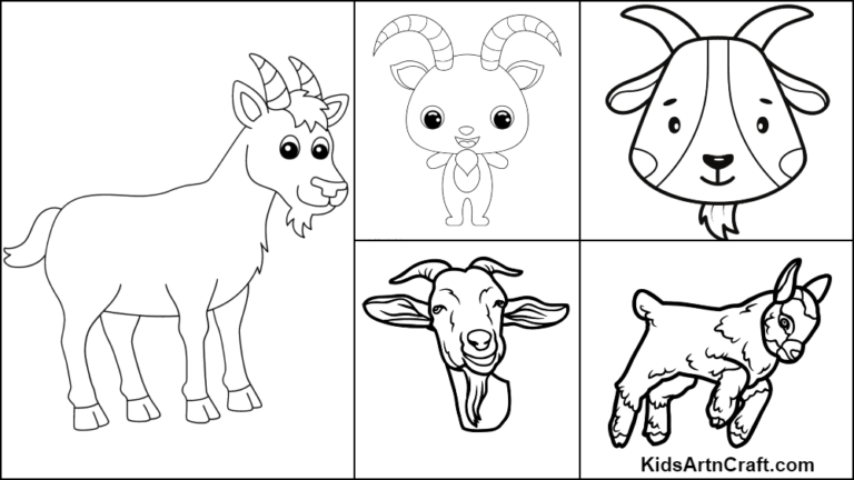 Goat Coloring Pages For Kids – Free Printables - Kids Art & Craft