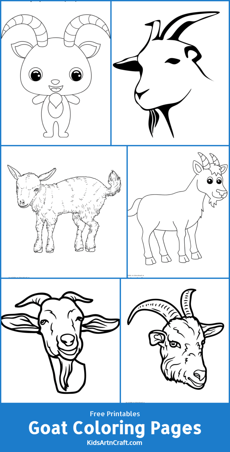 Goat Coloring Pages For Kids – Free Printables - Kids Art & Craft