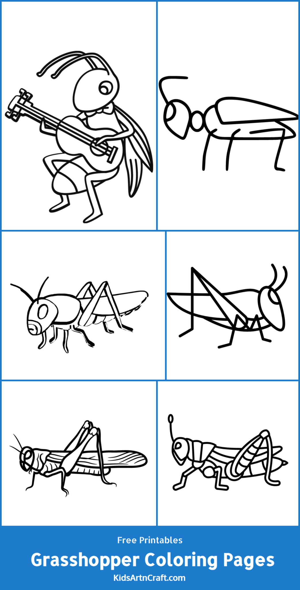 Grasshopper Coloring Pages For Kids – Free Printables - Kids Art & Craft