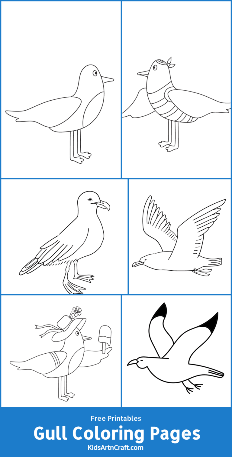 Gull Coloring Pages For Kids – Free Printables - Kids Art & Craft