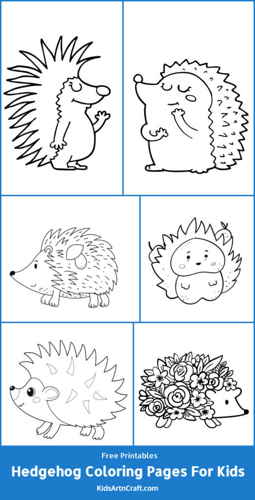 Hedgehog Coloring Pages For Kids – Free Printables - Kids Art & Craft