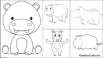 Hippo Coloring Pages For Kids – Free Printables - Kids Art & Craft