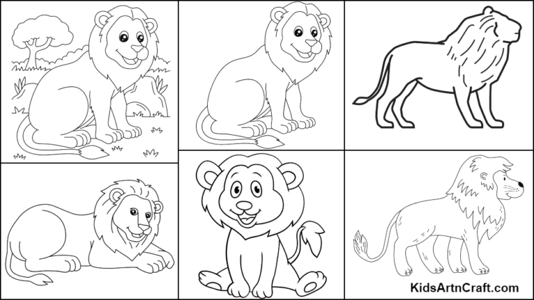 Lion Coloring Pages for Kids - Free Printables - Kids Art & Craft