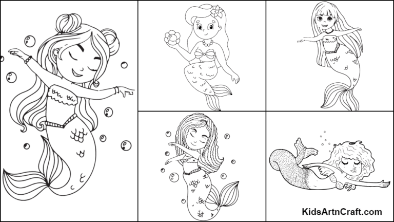 Mermaid Coloring Pages For Kids – Free Printables - Kids Art & Craft