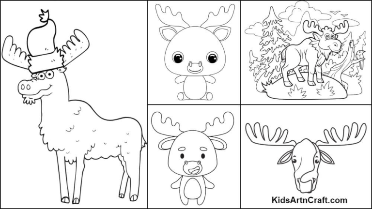 Moose Coloring Pages For Kids – Free Printables - Kids Art & Craft
