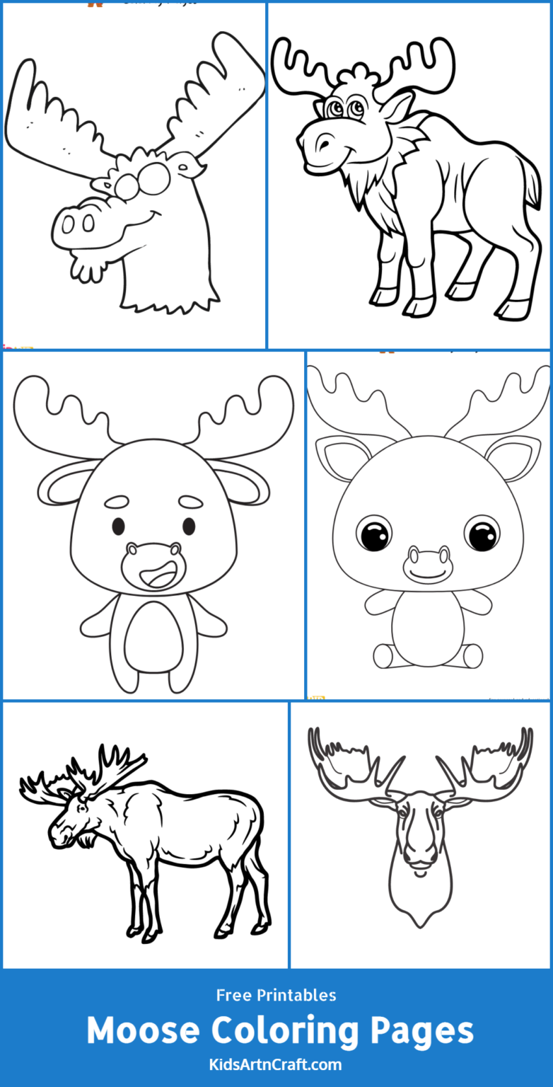 Moose Coloring Pages For Kids – Free Printables - Kids Art & Craft