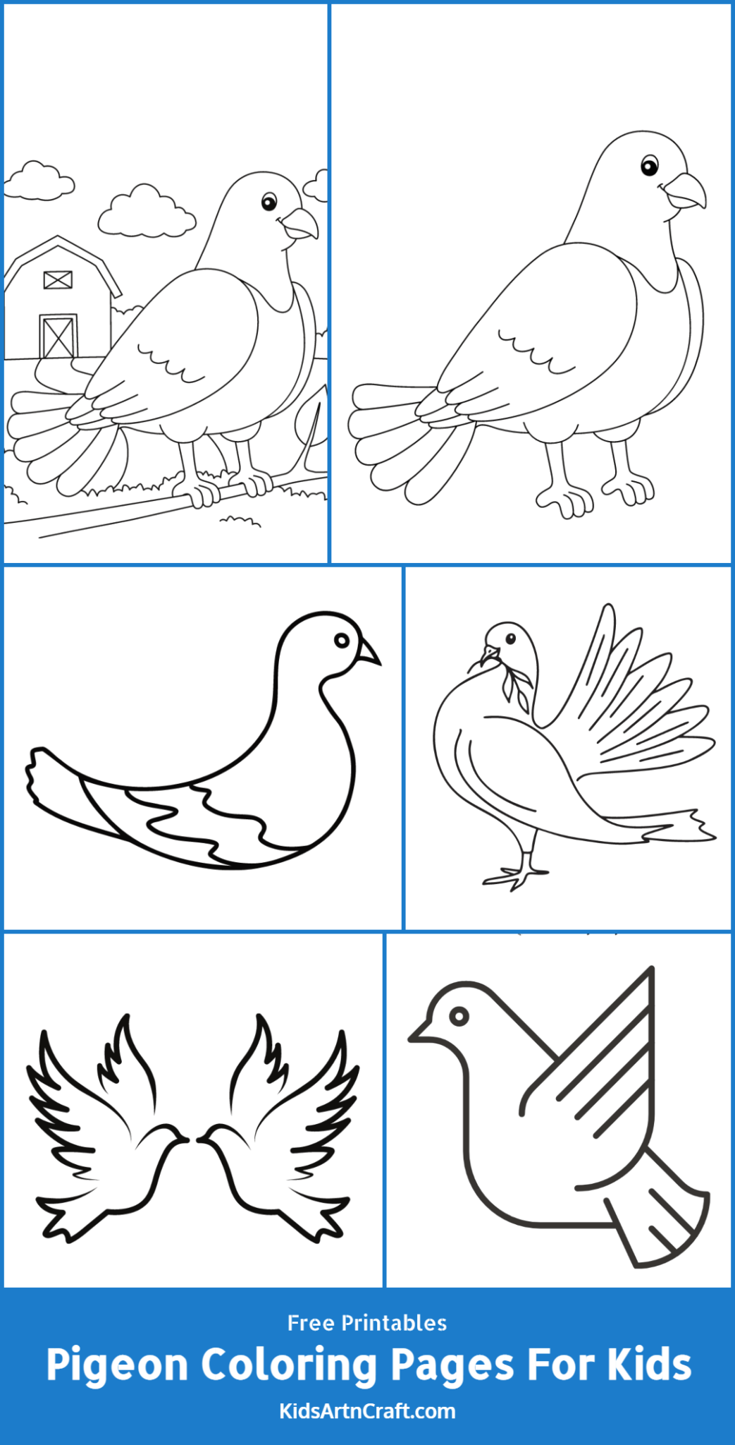 Pigeon Coloring Pages For Kids – Free Printables - Kids Art & Craft