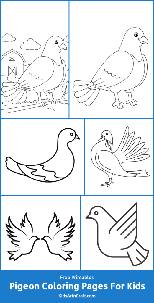 Pigeon Coloring Pages For Kids – Free Printables - Kids Art & Craft