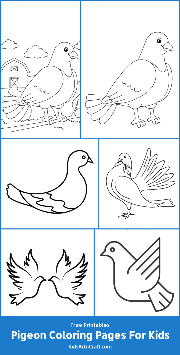 Pigeon Coloring Pages For Kids – Free Printables - Kids Art & Craft