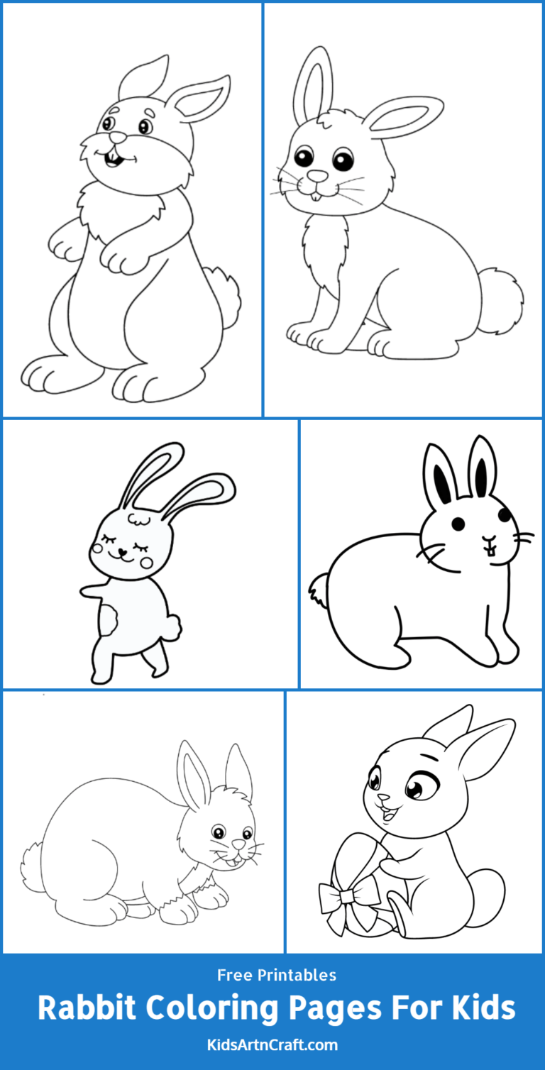 Rabbit Coloring Pages For Kids – Free Printables - Kids Art & Craft