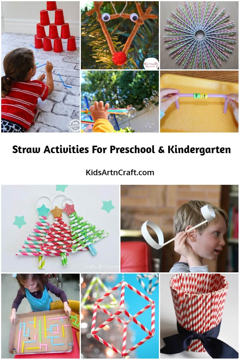 Straw Activities for Preschool & Kindergarten - Kids Art & Craft