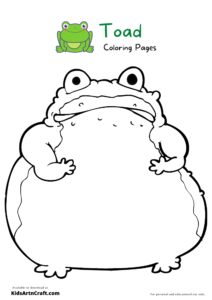 Toad Coloring Pages For Kids – Free Printables - Kids Art & Craft